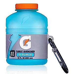 Shineyii for Airpod 2/1 Case Soft Silicone Cute Cartoon Kawaii Funny Cover Fashion Protective Skin Accessories Keychain Boys Kids Teens Cases Compatible with Airpods 2&1, Blue Bottle