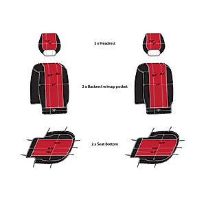 CarsCover Custom Fit 2004-2008 Ford F150 Pickup Truck Neoprene Car Front Seat Covers Red Rose & Black Sides Driver & Passenger Cover