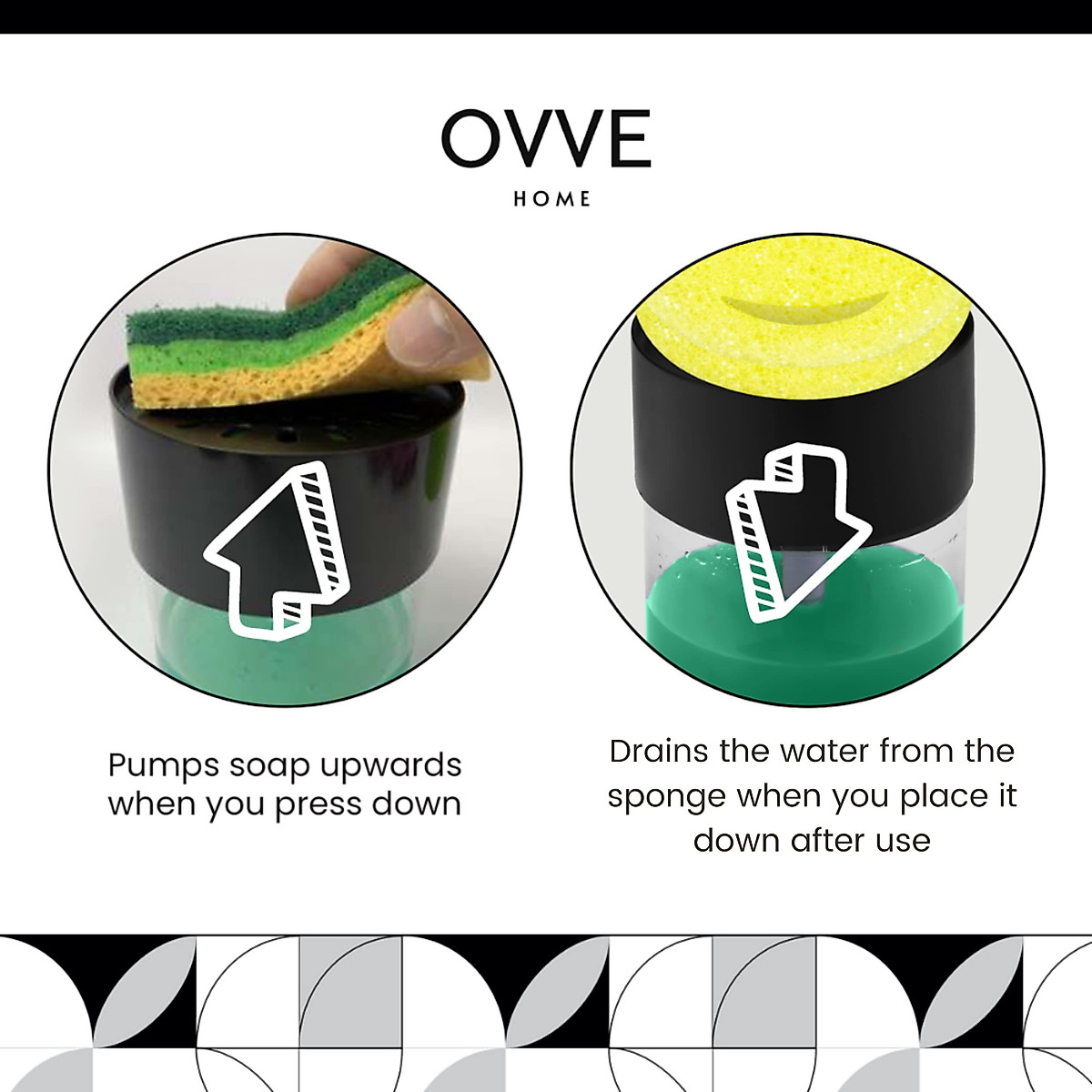 OVVE HOME Soap Dispenser and Sponge Holder Compatible with The Scrub Daddy Sponge