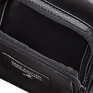 Kangol Shoulder Bag, Logo Patch, Leather-like Synthetic Leather, Vertical Type, Black