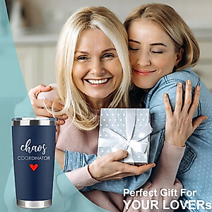 CHICKOR Chaos Coordinator Tumbler 20oz - Funny Gifts for Women, Stainless Steel Insulated Cup with Lid & Straw, Travel Mug for Work, Boss, Coworker, Mom, Strong Women Gifts