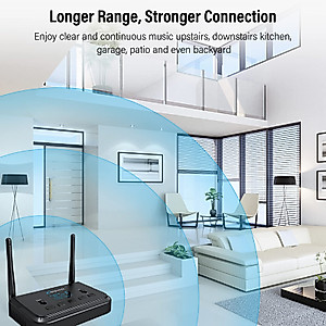 Bluetooth Transmitter Receiver for TV Home Stereo Headphones, 3 in 1 Bluetooth 5.0 Audio Adapter with Screen, AptX Low Latency, Long Range, Optical RCA AUX Coaxial Outputs/Inputs
