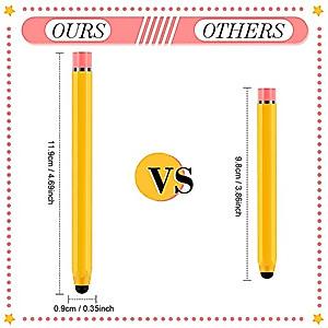 Konohan 12 Pcs Kids Stylus Pens for Touch Screens Hexagon Pencil Shaped Stylus Crayon Stylus Pen for Children Youth Girls Boys Compatible with iPhone Android Edition Tablet Universal Devices (Yellow)