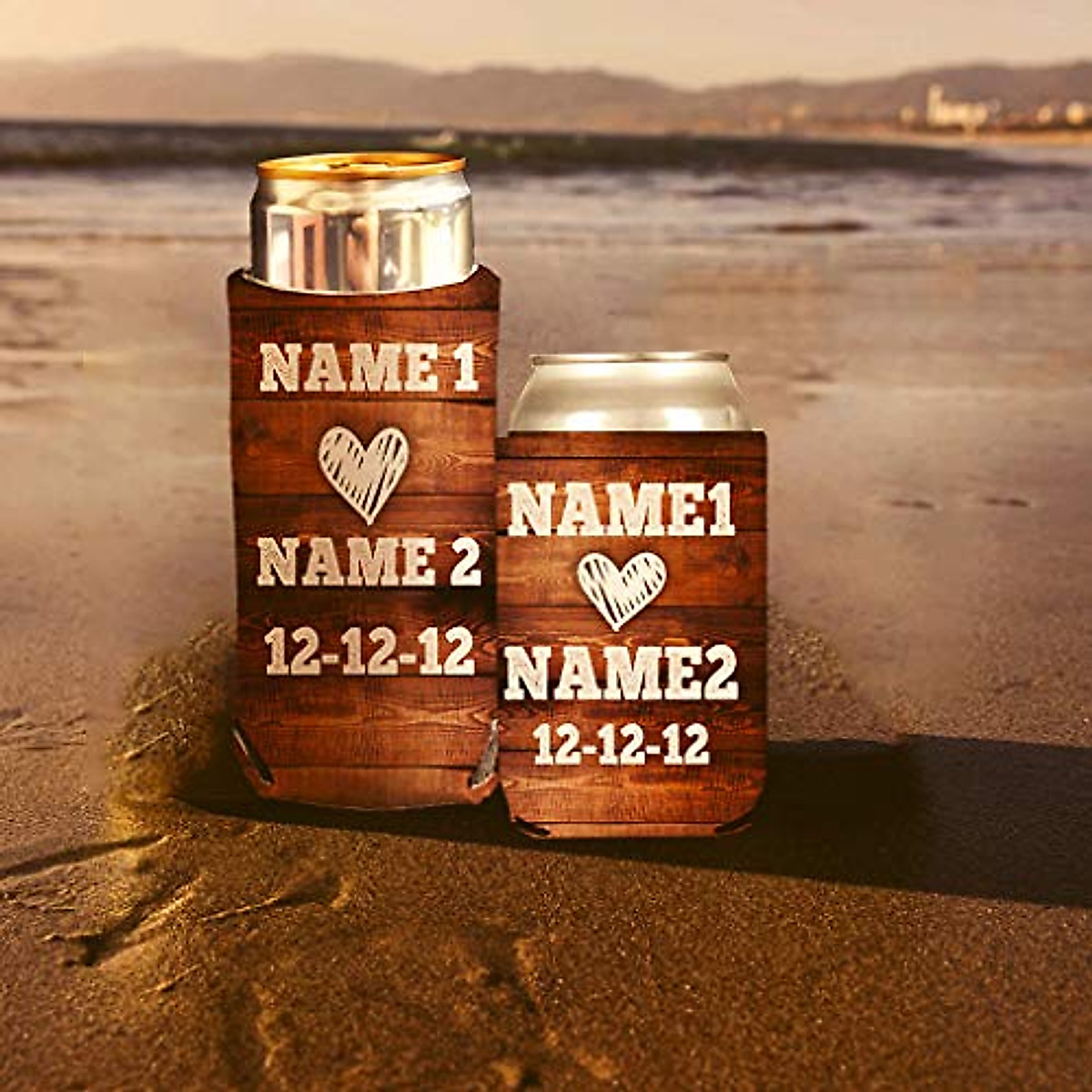 VictoryStore SLIM Can Coolers: “Happiness is being Married To Your Best Friend” Wedding Skinny Can Coolers (100, Half Slim, Half Standard Size)