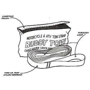 Chase Harper USA 9100 - Buddy Tow - Tough Military spec Nylon Webbing (1785 lb. Test) 12' x 1" - Black