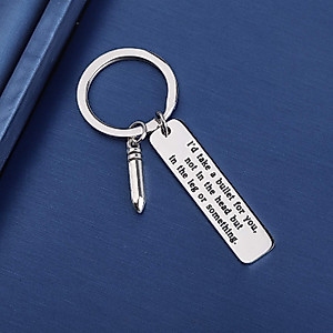TGBJE Funny Friend Gift I’D Take a Bullet for You Keychain Friendship Jewelry Cheer Up Gift (Bullet Keychain)