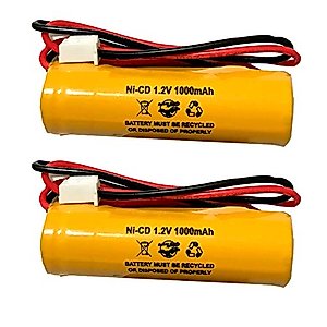 Battery Hawk (2 Pack) 1.2V Ni-CD 1.2V KRH15/51 Dison MINBO AA 1000 1000MAH KR-AA900MAH 1.2V Lithonia ELBCS01 Custom322 Custom-322 Exit Emergency Light