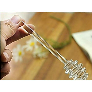 Glass Honey Dipper Sticks,Honey Dipper Spoons Stick Bee Honey Spoon Stirring Scooper For Durable Kitchen Honey Tools,2pcs