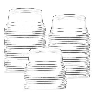 SunGrow Gecko Food and Water Containers, Reusable, Recyclable, Disposable Cups, 0.5 oz Capacity, Fits Various Reptile Feeder, 50 Pcs