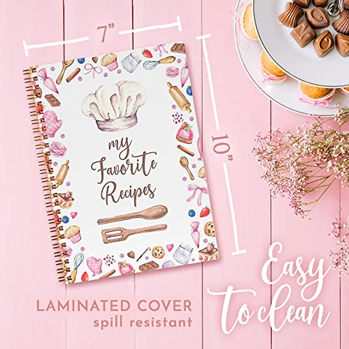 Recipe Book to Write in Your Own Recipes , 7"x10" Blank Recipe Book , Durable Hardcover Family Recipe Book , Recipe Book For Own Recipes , Recipe Organizer , 120 Pages Blank Cookbook, Recipe Binder