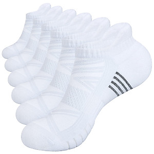 TANSTC Socks for Women & Men 6 Pairs, No-Show Running Socks, Ankle Socks Athletic Cushioned Breathable Low Cut Tab With Arch Support