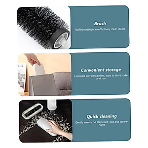 Crumb Sweeper Carpet Brush Carpet Sweeper 2PCS Handheld Rolling Ergonomic Pp Bristle Nutshell Crumb Brush Abs Cleaning Crumber for Table Bed Sofa Carpet