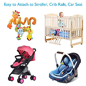 VX-star Baby Pram Crib Ornament Hangings Yellow Cute Little Deer Shape Design Spiral Plush Toys Stroller and Travel Activity Toy