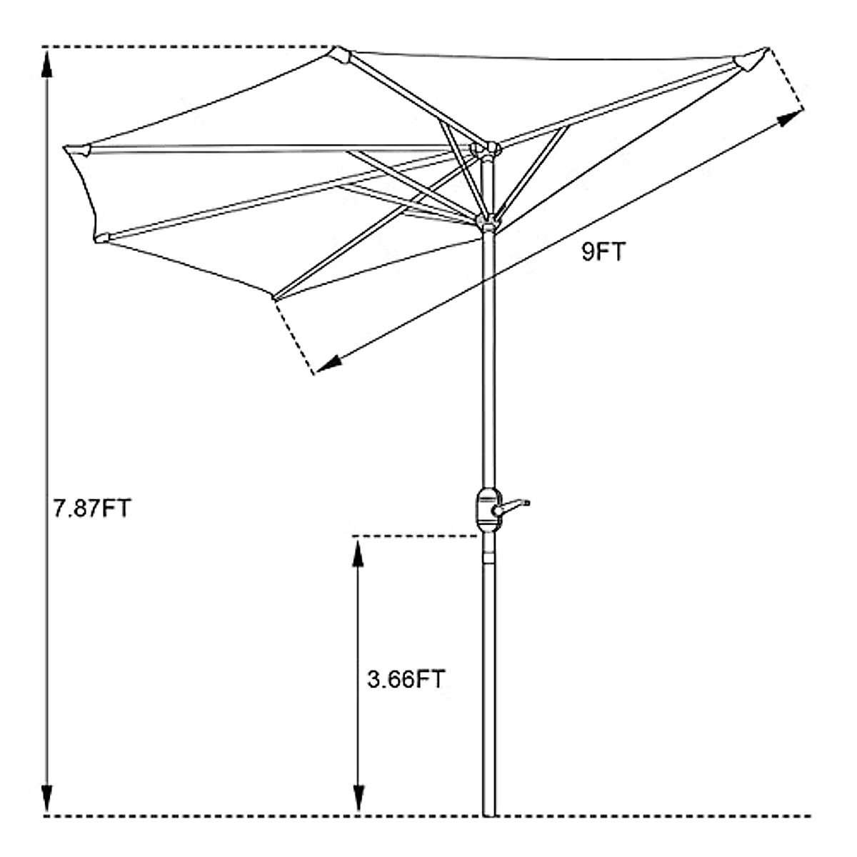 Pure Garden 296611SXJ Patio Umbrella, Red