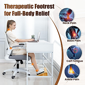 StrongTek Under Desk Footrest, Slanted Non-Slip Wooden Step Stool for Home and Office Chairs, Portable Ergonomic Posture Support for PC Gaming or Work Standing Desks