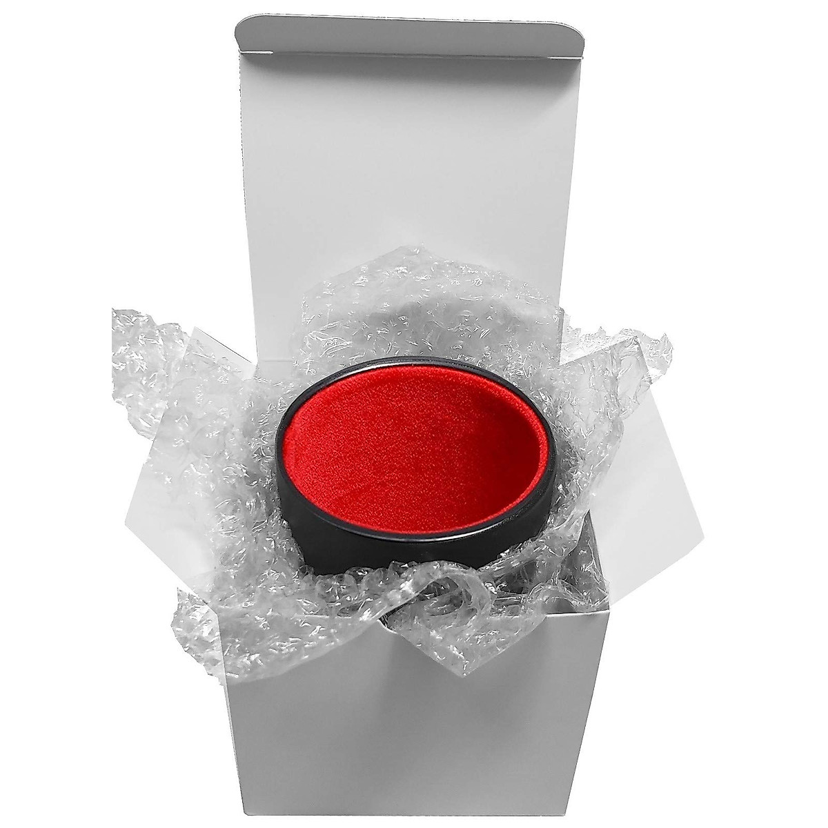 Cyber-Deals Set of Dice Cup Black PU Leather w/Plush Black Felt Lined + 16mm Zinc Alloy Metal Dice, Gift Boxed (Nickel, Red)