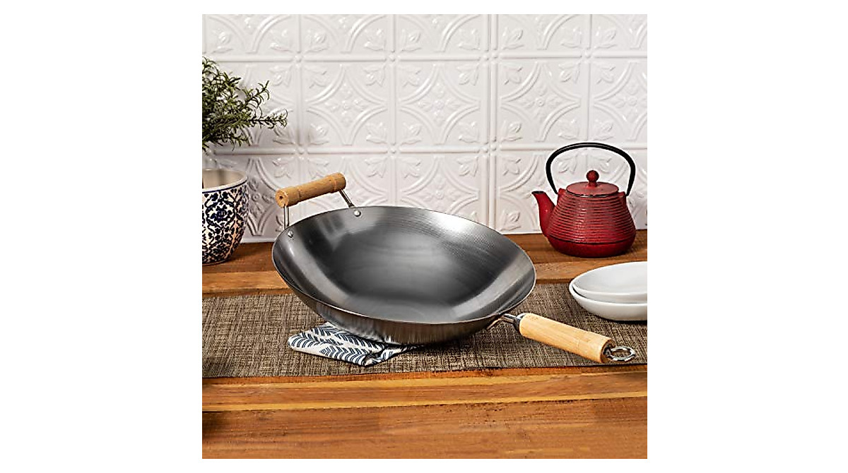 JOYCE CHEN 14-Inch Carbon Steel Wok - Traditional Excellence