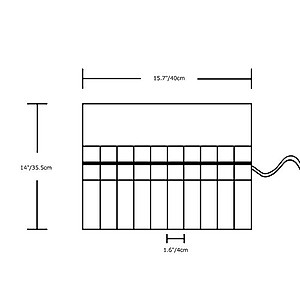 Canvas Roll Up Paint Brush Holder 20-Slot Artist Roll Makeup Brushes Case Pouch Bag Organizer Lightweight (Grey)