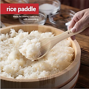 Sushi Making Kit Deluxe - Includes 2 Bamboo Sushi Rolling Mats, Rice Spreader, Rice Paddle, 5 Pairs Chopsticks - 100% Bamboo Home Sushi Maker Kit for Beginners - Great Gift Idea for Chef - Roller Mat