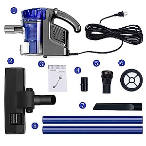 EFUSVAC Corded Vacuum Cleaner, 17KPa Powerful Suction with 600W Motor, 4 in 1 Lightweight Handheld Stick Vacuum for Pet Hair Hard Floor and Carpet