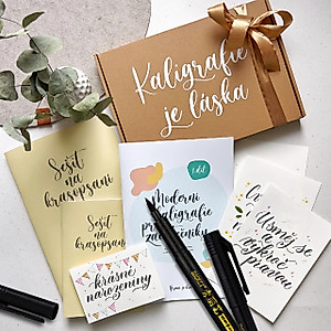 MISULOVE Hand Lettering Pens, Calligraphy Pens, Brush Markers Set, Soft and Hard Tip, Black Ink Refillable - 4 Size(6 Pack) for Beginners Writing, Art Drawings, Water Color Illustrations, Journaling