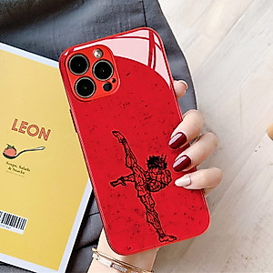 Akatxezy Baki Hanma Anime Role Phone Case - Showcase Your Individuality - TPU Tempered Glass Manga Cover Distinctive Protective Shell for iPhone 14 Pro Max