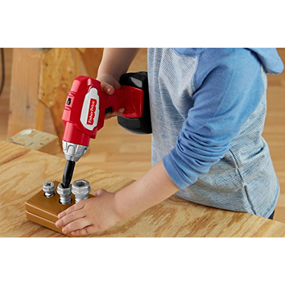 Fisher-Price Preschool Toy Drillin’ Action Tool Set with Sounds, 10 Pieces for Construction Pretend Play for Kids Ages 3+ Years