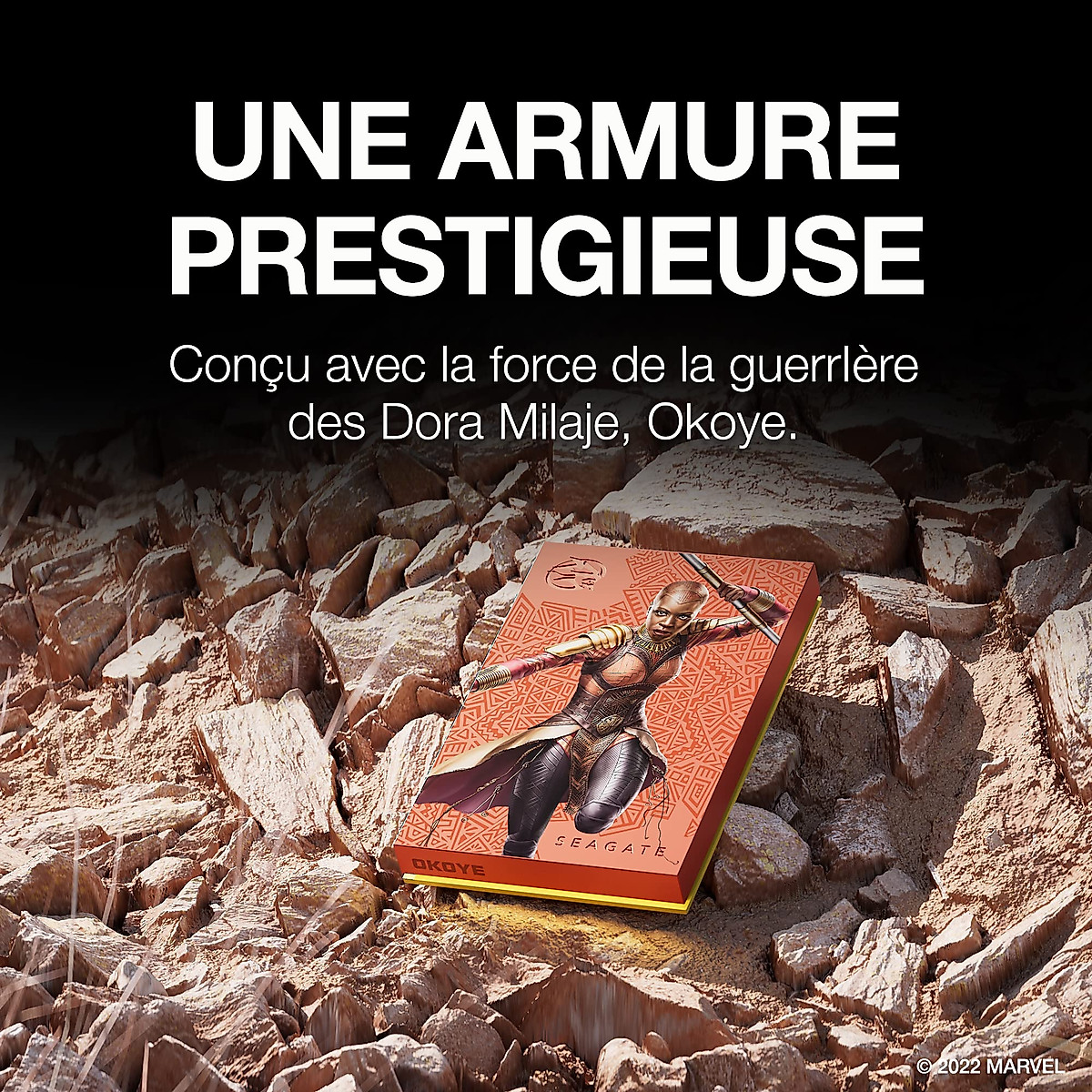 Seagate Okoye SE FireCuda External HDD - USB 3.2, Customizable RGB LED Yellow, Works with PC, Mac, PlayStation, and Xbox, 1-yr Rescue Services (STLX2000403)