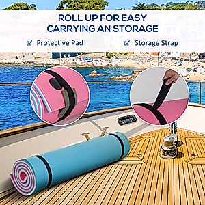 HOMCOM 10' x 5' Floating Mat, 3-Layer Lily Pad Swimming Pool Floating Water Mat, Thick and Durable Water Activities Mat for Lake, Oceans