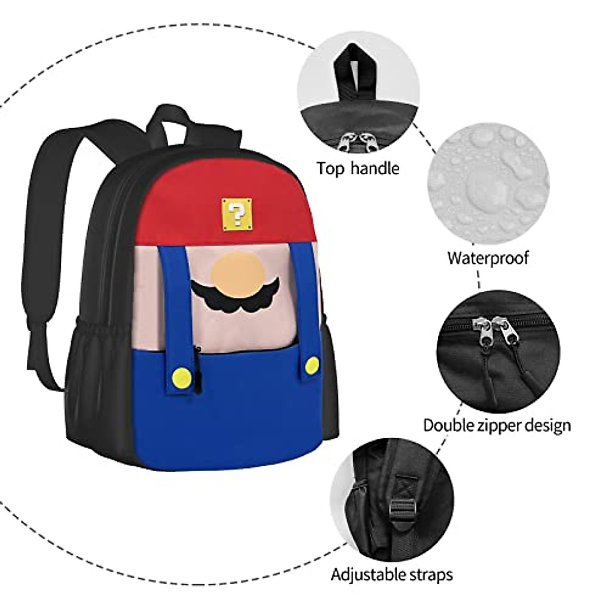 TUOKEO Gaming Characters Backpacks for Boys Girls, Cute Waterproof Backpack for School Fans Gifts 17 Inches