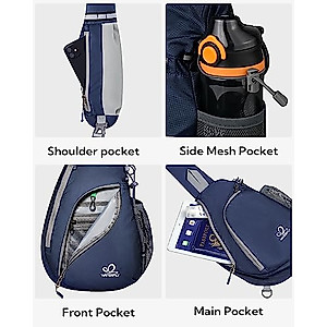 WATERFLY Crossbody Sling Bag Small Water Resistant Backpack Lightweight Shoulder Chest Daypack for Men Women Hiking Travel