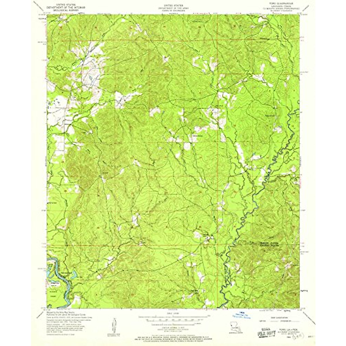 1954 Toro, LA - Louisiana - USGS Historical Topographic Map : 44in x 55in