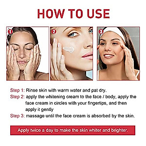 Whitening Cream, NewBet Skin Lightening Cream for Face & Body, Dark Spot Corrector Moisturizing Cream for Sun Spots, Age Spots, Hyperpigmentation, Instant Result (1 Pcs)