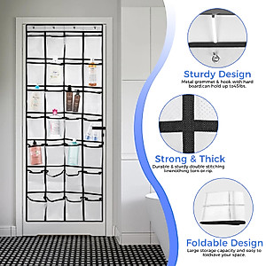 GOMAJI 28 Large Pockets Over the Door Shoe Organzier, Hanging Shoe Organizer for Door Large Capacity Shoe Storage Bag with 4 Metal Hooks