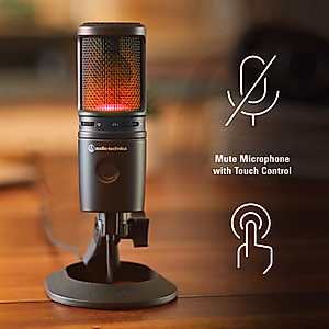 Audio-Technica AT2020USB-X Cardioid Condenser USB Microphone, Black (Renewed)