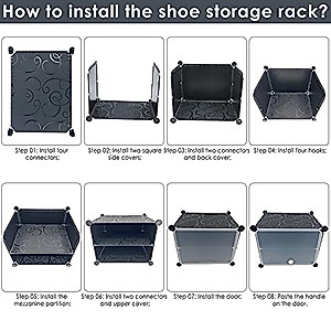 WerkWeit Portable Shoe Storage 6-Tier Shoes Rack 24 Pairs Plastic Cube Storage Tower Shelves for Storage Shoe Cabinet Shoe Rack for Entryway, Hallway and Closet for Shoes, Slippers, Boots Storage