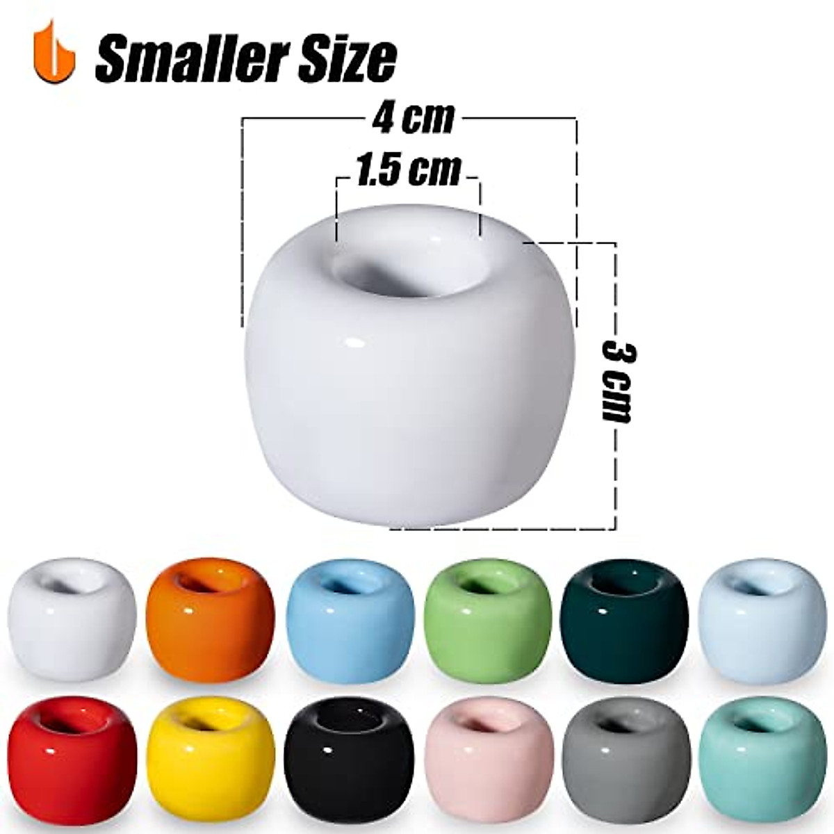 Urbanstrive Sleek Mini Ceramics Toothbrush Holder Stand for Bathroom Vanity Countertops, White, 2 Pack