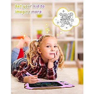 TECJOE Owl LCD Drawing Tablet, 8.5 Inch Colorful Toddler Doodle Board Drawing Tablet, Erasable and Reusable Electronic Drawing Pads, Educational and Learning Toy for 3-6 Years Old Boys, Gift (Purple)