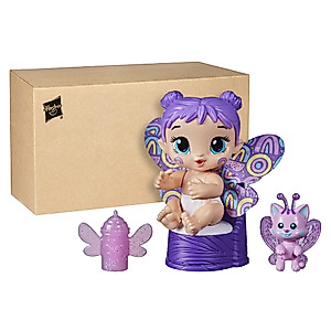 Baby Alive Glo Pixies Minis Doll, Plum Rainbow, Glow-in-The-Dark Doll for Kids Ages 3 and Up, 3.75-Inch Pixie Toy with Surprise Friend