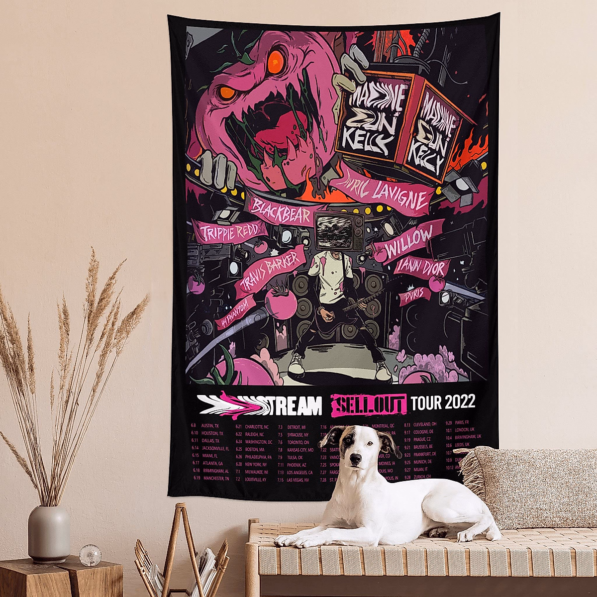 Zusvus Tapestry Wall Hanging Funny Rapper Tapestry Pop Home Decoration for Living Room Bedroom Dorm Decor 40"x60"