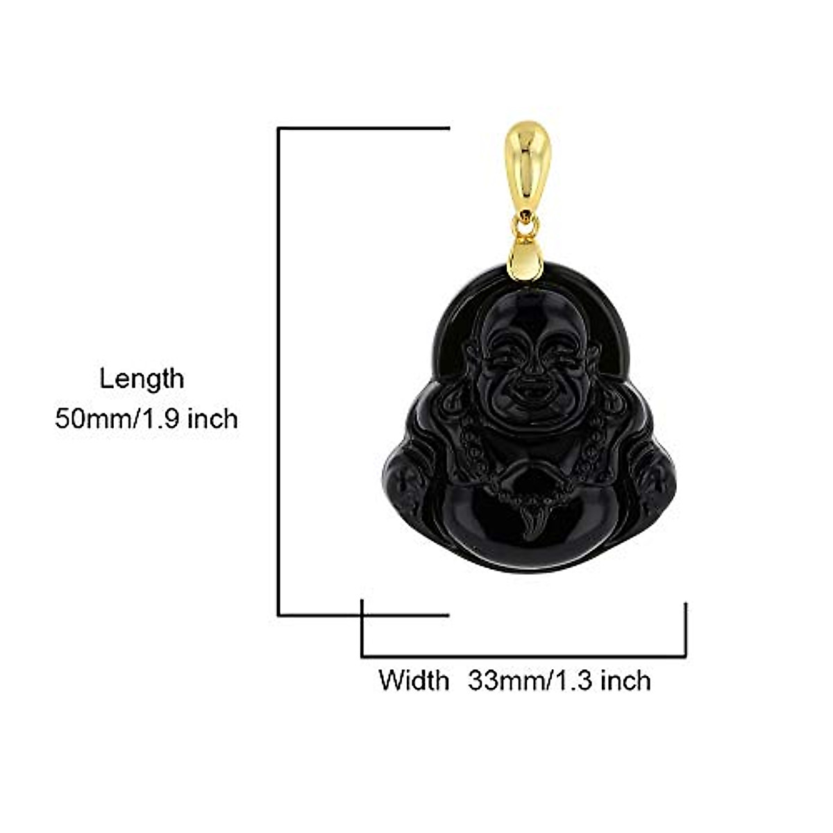 Shop-iGold Happy Laughing Buddha Black Jade Pendant, Genuine Certified Grade A Jadeite Jade Hand Crafted, Buddha Medallion, Buddha charm, Buddha Pendant, Good Luck Black Jade statue pendant