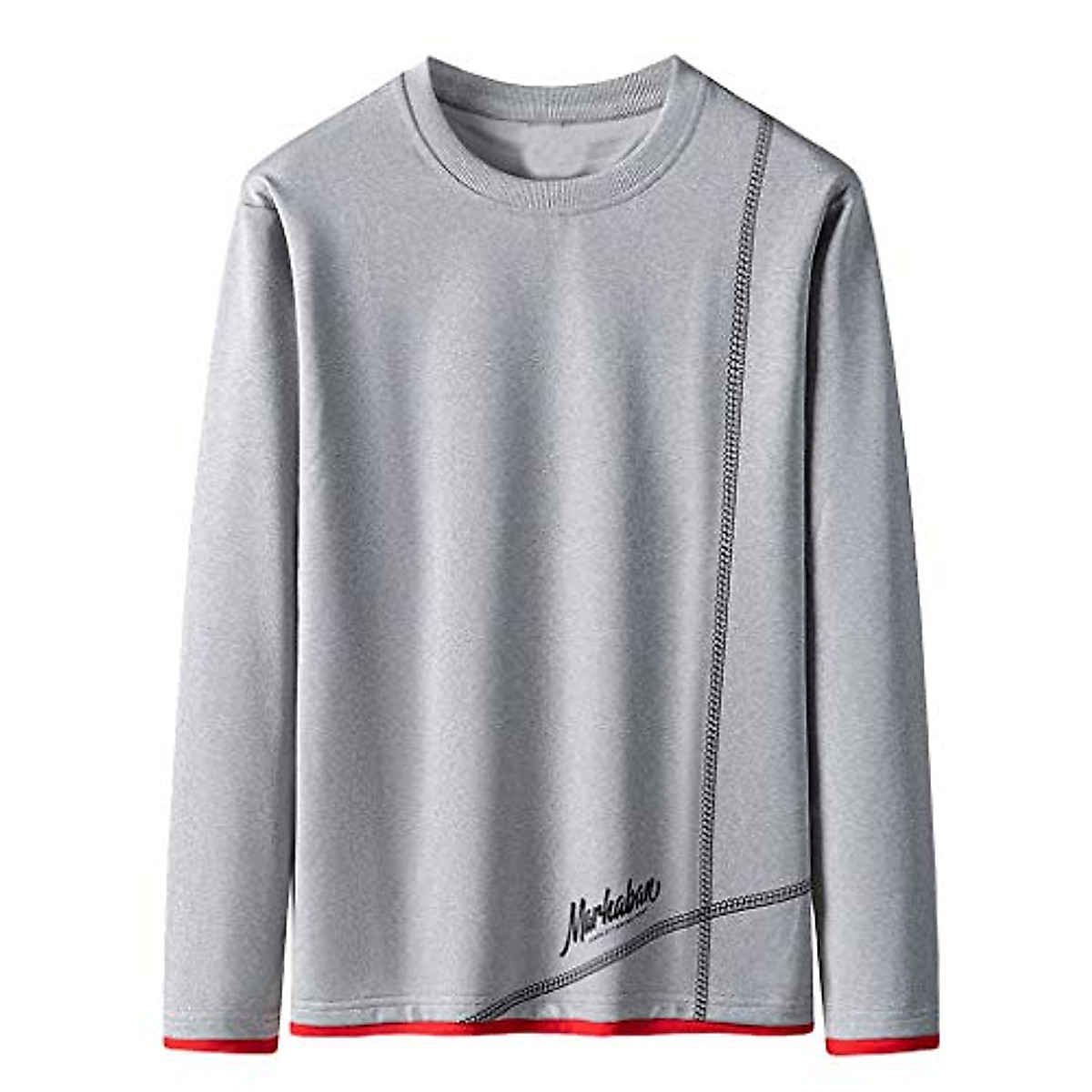 Thenlian Men Warm Winter Long Sleeve Pullover Letter Sweatshirt Top Tee Outwear Blouse(L, Gray)