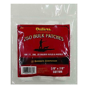 OUTERS .17-.22 Caliber 42382 Cotton Cleaning Patches 250 Count