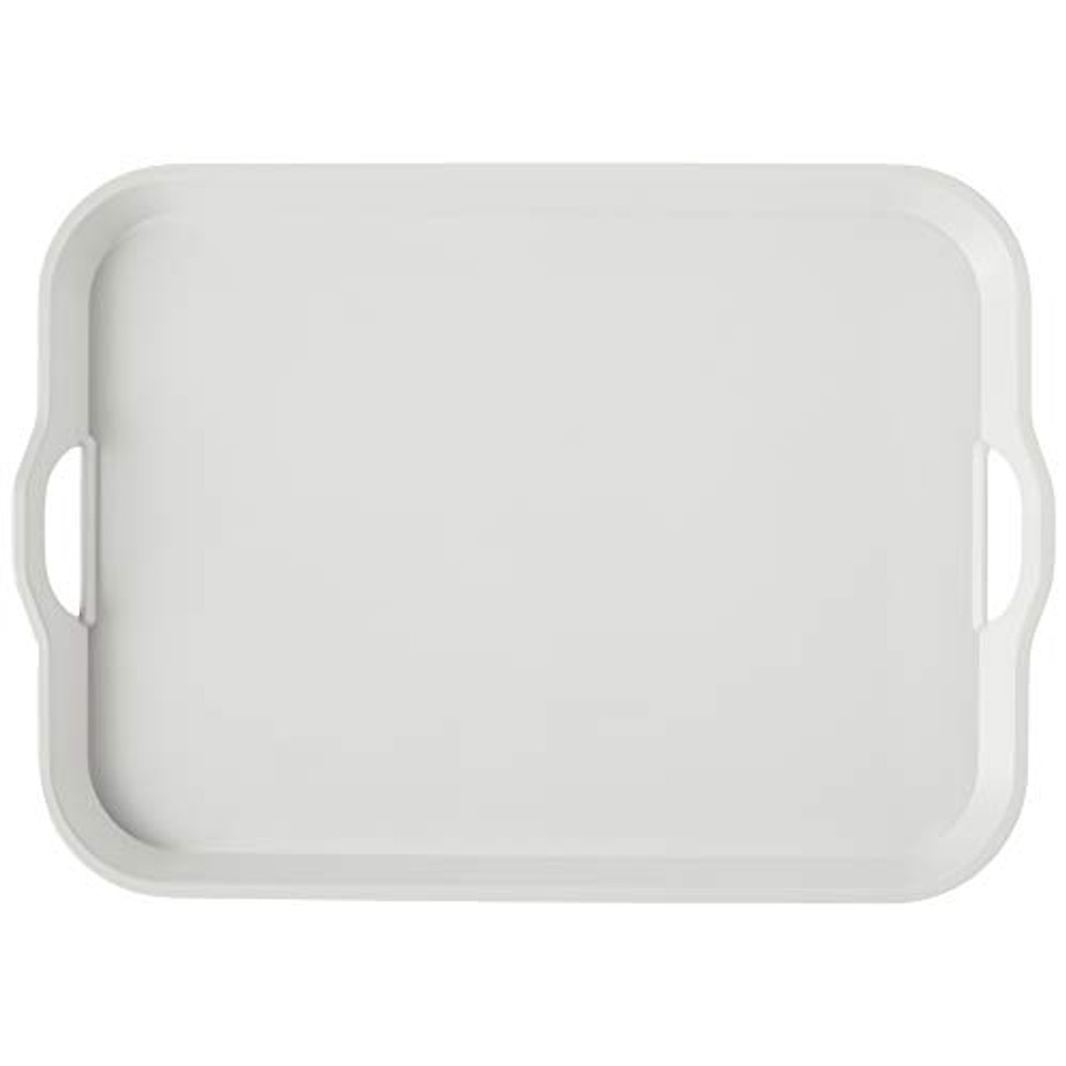 Hutzler Melamine Serving Tray with Handles, 20" x 15", White