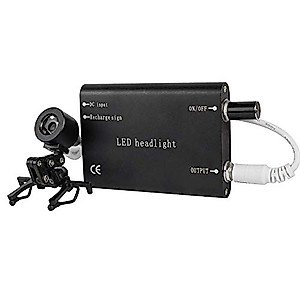 CARESHINE Portable Dental Headlight， Black LED Head Lamp for Surgical Medical Binocular Loupes with Protection Case