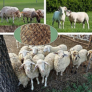 Keadic 2Pcs Hay Bags Storage Bag Set Includes Extra Large 41" x 15" x 18" Blue Tote Hay Bale Carry Bag, Black 36” Slow hay Feeder hay net with Mesh Holes for Horse Cattle Goats Sheep Full Day Feeding