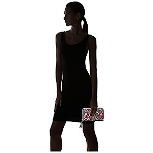 Vera Bradley Women's Cotton Turnlock Wallet With RFID Protection, Hope Blooms - Recycled Cotton, One Size