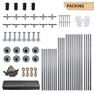 JY QAQA 12 x 20 ft Metal Carport, Heavy Duty Carport Canopy with Galvanized Steel Roof, Outdoor Car Tent Metal Garage Shelter for Car, SUV, Trucks and Boats