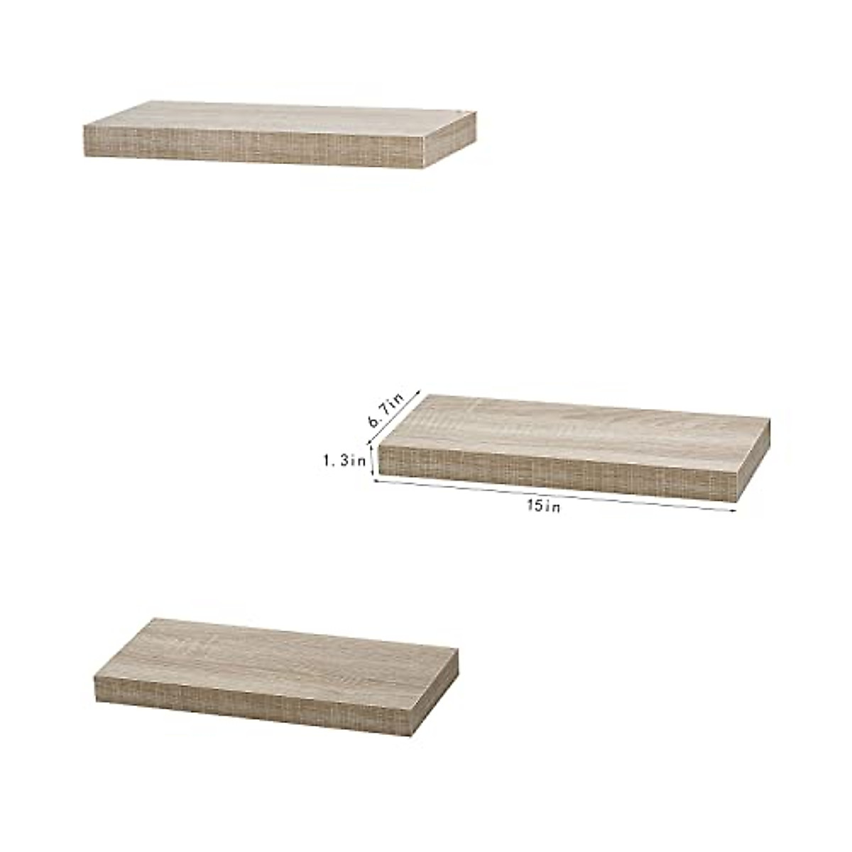 ROSE BLOOM Set of 3 Floating Wall Shelves Rustic Wood Ledge Shelves for Kitchen Bedroom Kitchen Living Room Decor