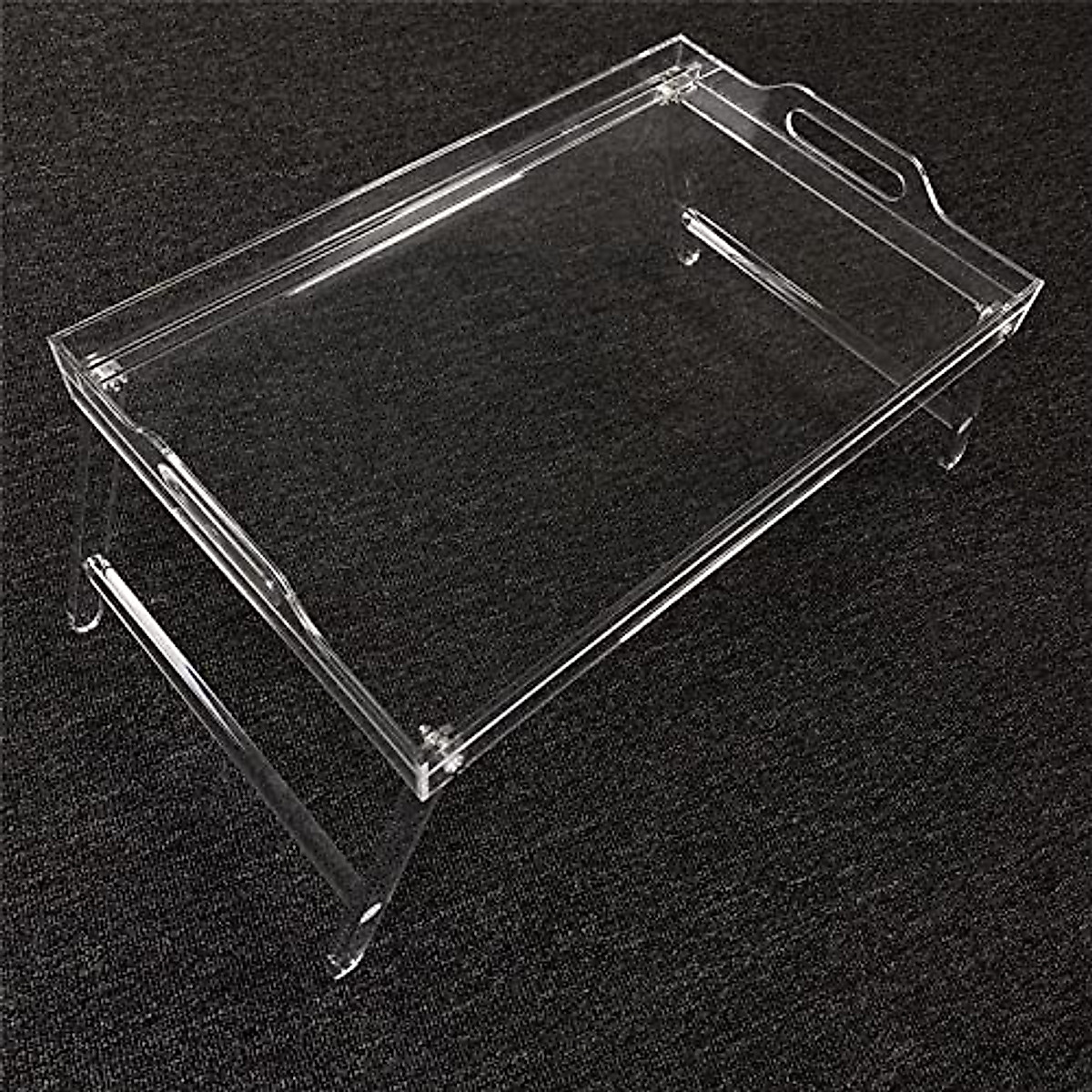 Clear Bed Table Tray with laptops and Phone Holder for Reading,Eating Breakfast in Bed Tray with Folding Legs